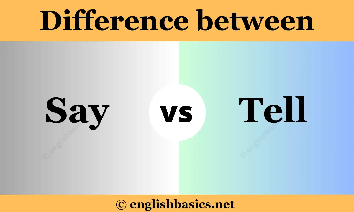 Say vs Tell - What's the difference? - English Basics